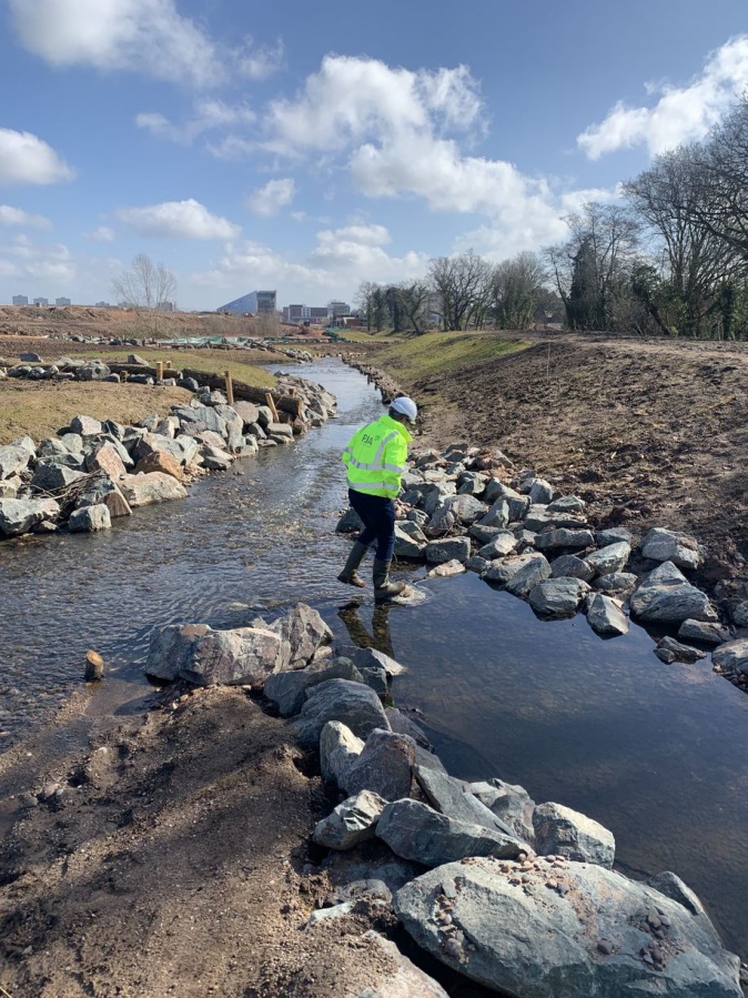 File:Photo of Progress on River Rea Renaturalisation Works - March 2022 ...